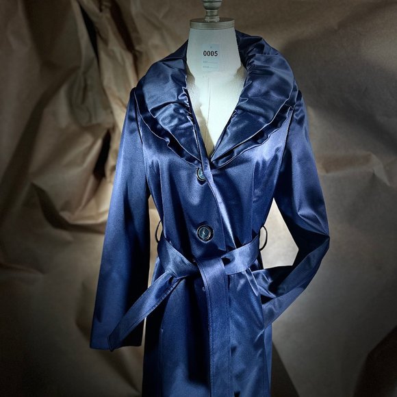 Jackets & Coats | Midnight Blue Evening Trench Coat | Poshmark